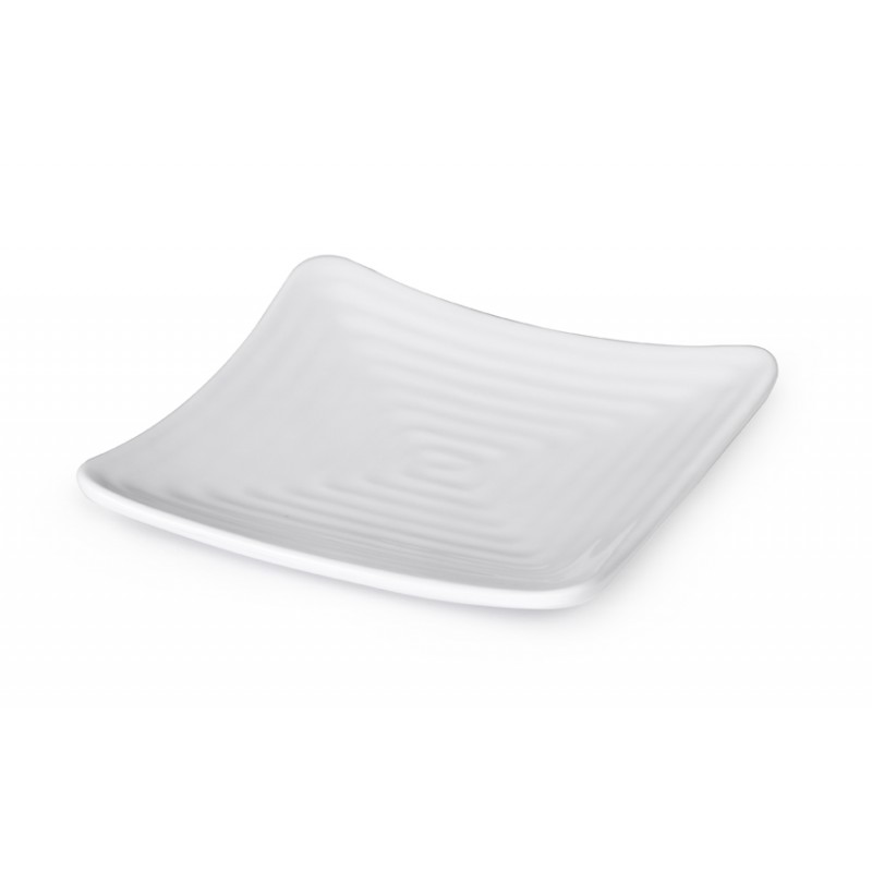 Plato square con relieve 30.5cm melamina blanca